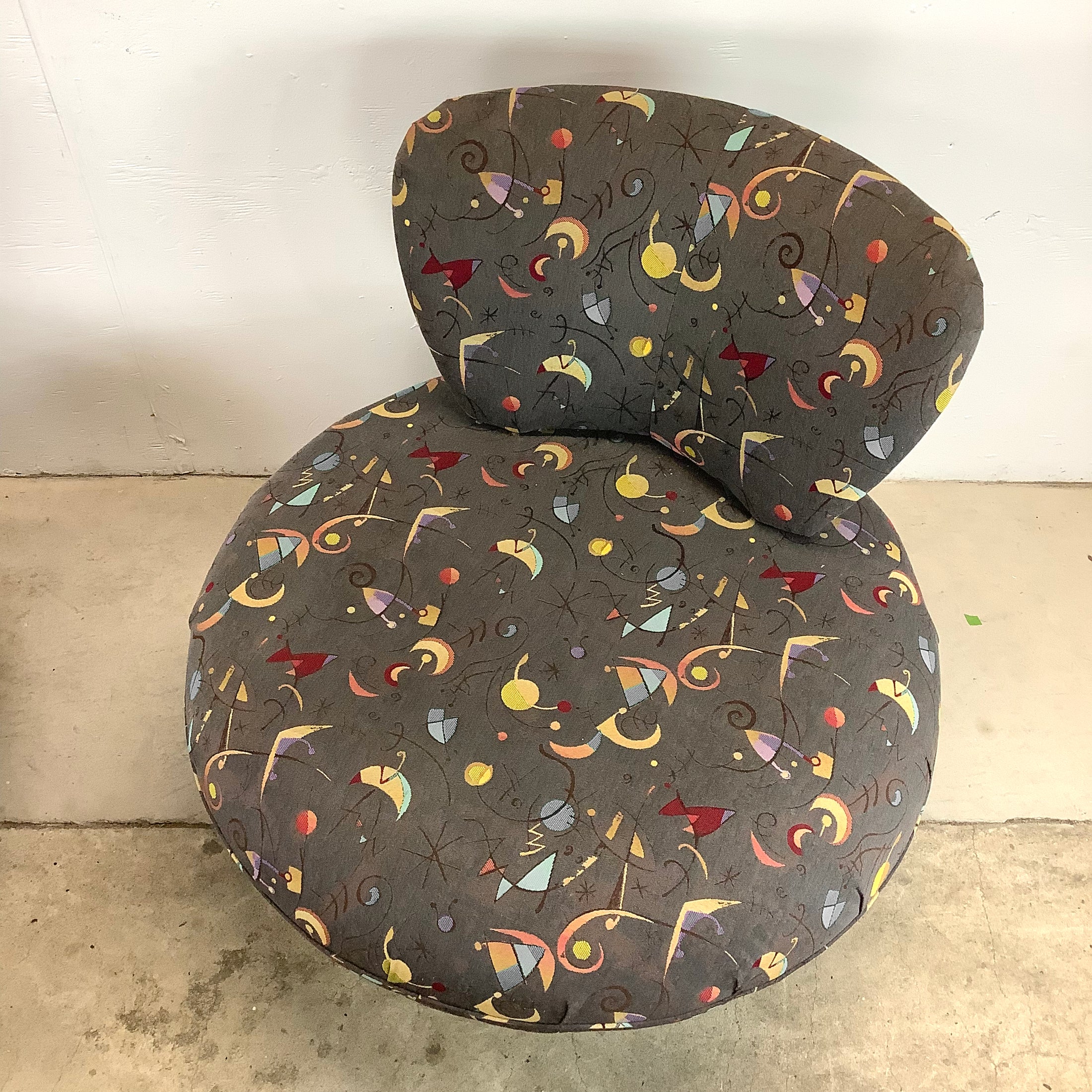 Pair Modern Swivel Disc Chairs With Ottoman – secondhand stories